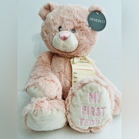 Demdaco | Toys | Demdaco Pink Teddy Bear My First Teddy | Poshmark